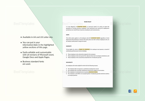 HR Policy Template - 20+ Free Word, Excel, PDF Documents Download