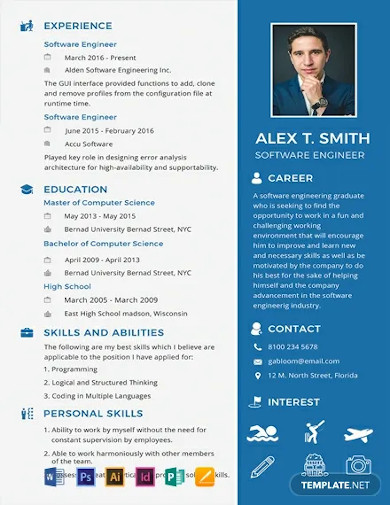 Software Engineer Resume Template 20 Free Word PDF Documents Download