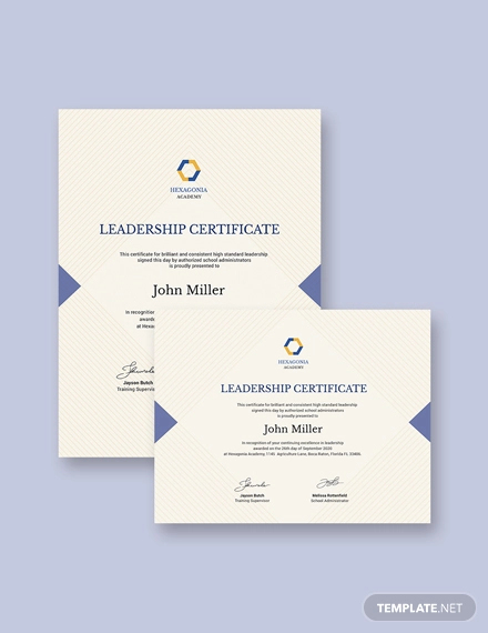 Leadership Certificate Template - 11+ Word, PDF, PSD Format Download