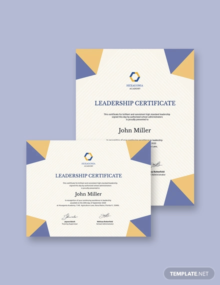 Leadership Certificate Template - 11+ Word, PDF, PSD Format Download
