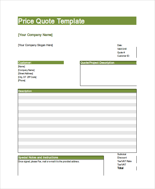 57+ Quotation Templates - PDF, DOC, Excel