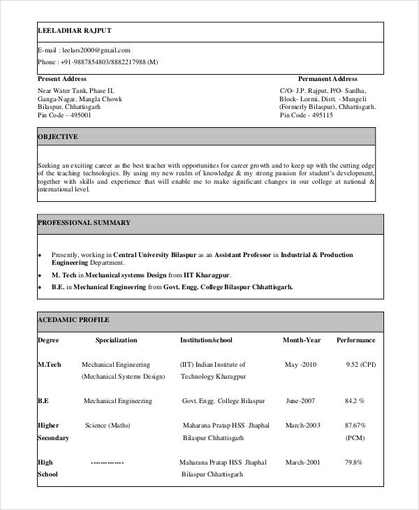 Autocad Resume Template - 8+ Free Word, PDF Document Downloads
