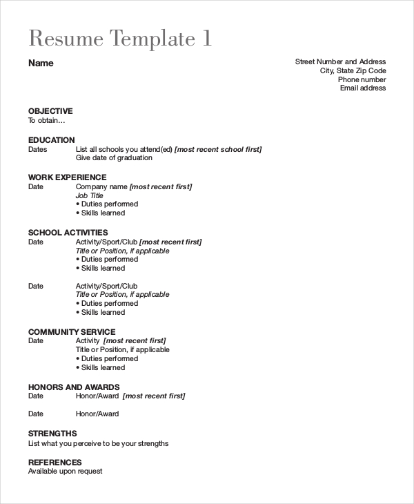 Babysitter Resume Template 12 Free Printable Word PDF Formats 