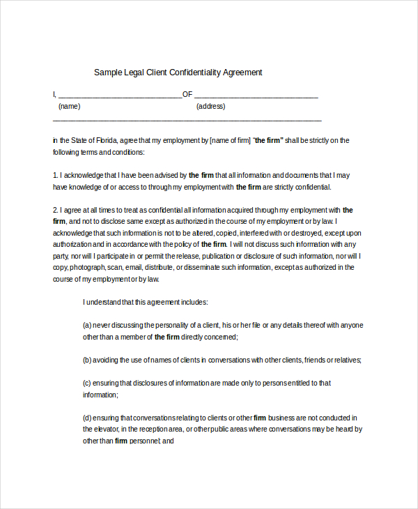 Non Disclosure Representation Agreement Templates PDF Template