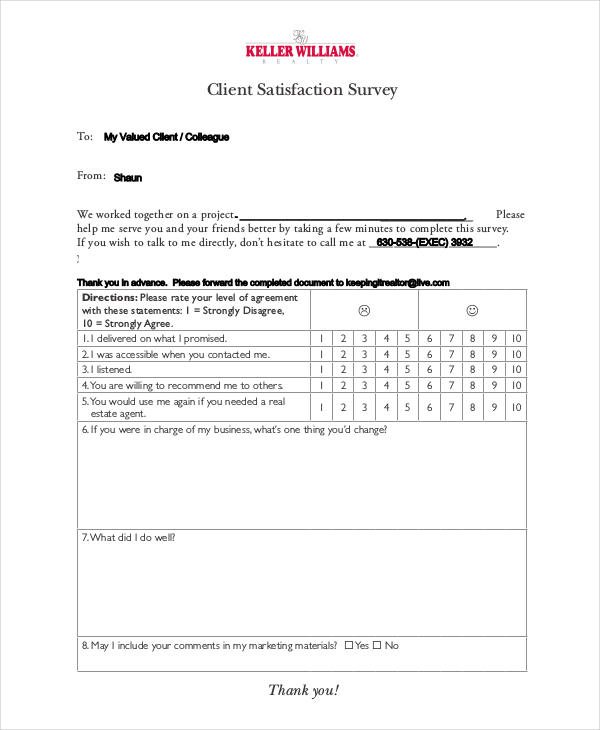 Client Satisfaction Survey Sample Cocu Seattlebaby Co Earn Money 