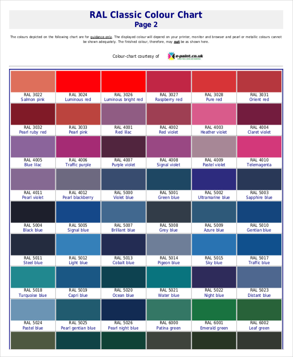 Color Chart – 10+ Free Word, PDF Documents Download