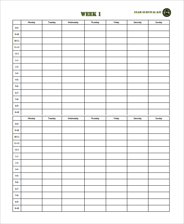 Free 28+ Timetable Template - Sample, Example, Format