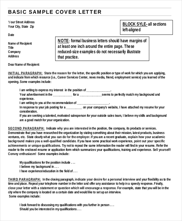 25+ Cover Letter Templates & Samples - DOC, PDF