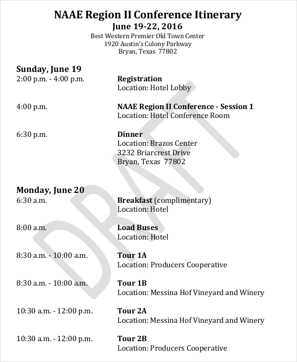 19+ Itinerary Template - DOC, PDF