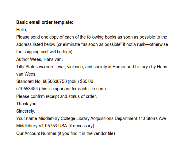 Pre Order Email Template Pre Order Email Template