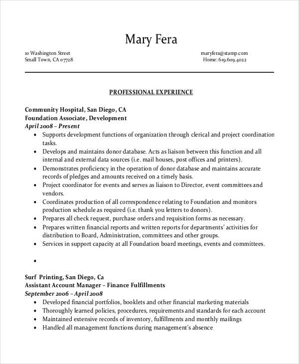 Entry Level Administrative Assistant Resume – 7+ Free PDF Documents ...
