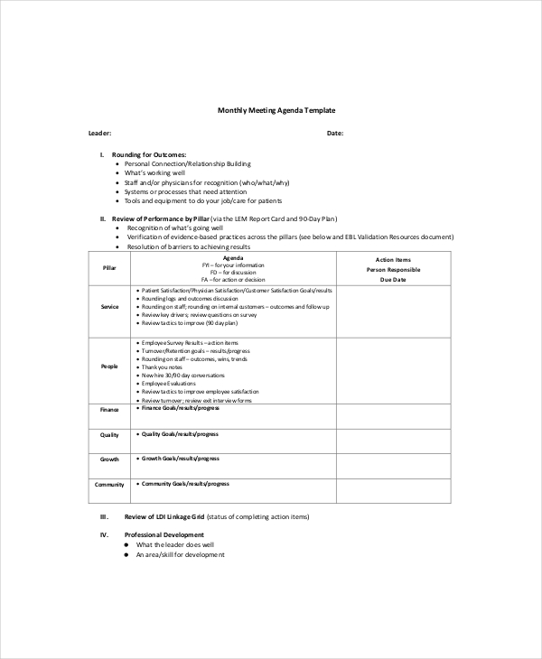 11+ Client Meeting Agenda Templates - Free Sample, Example Format Download