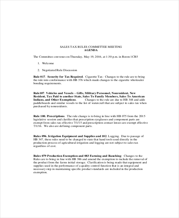 16+ Committee Meeting Agenda Templates - Sample, Example Format Download