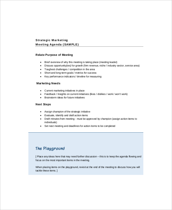 Business Strategy Meeting Agenda Template Amazing Certificate Riset