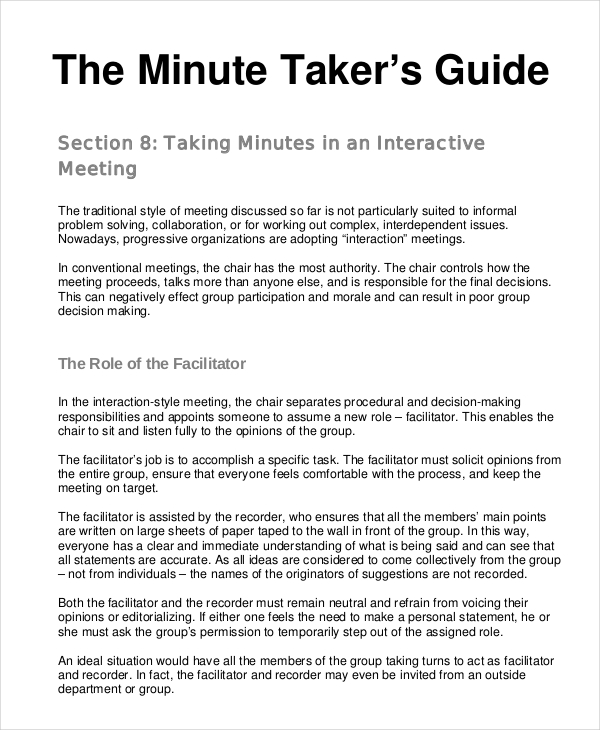Meeting Minutes Templates – 22+ Free Word, PDF Documents Download
