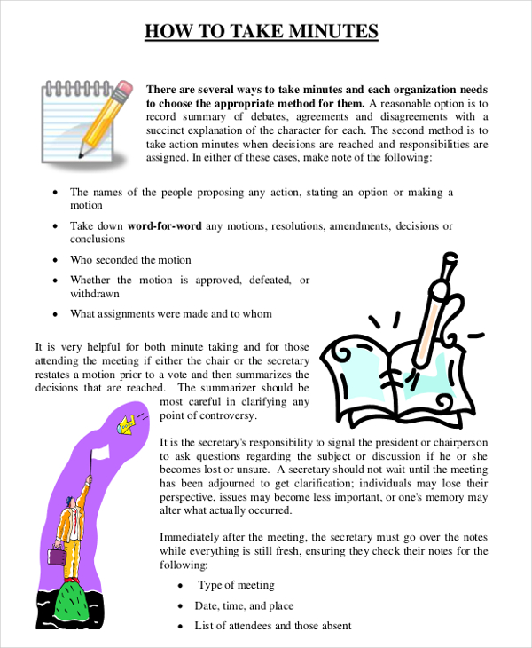 Taking Minutes Template 10 Free Word PDF Documents Download