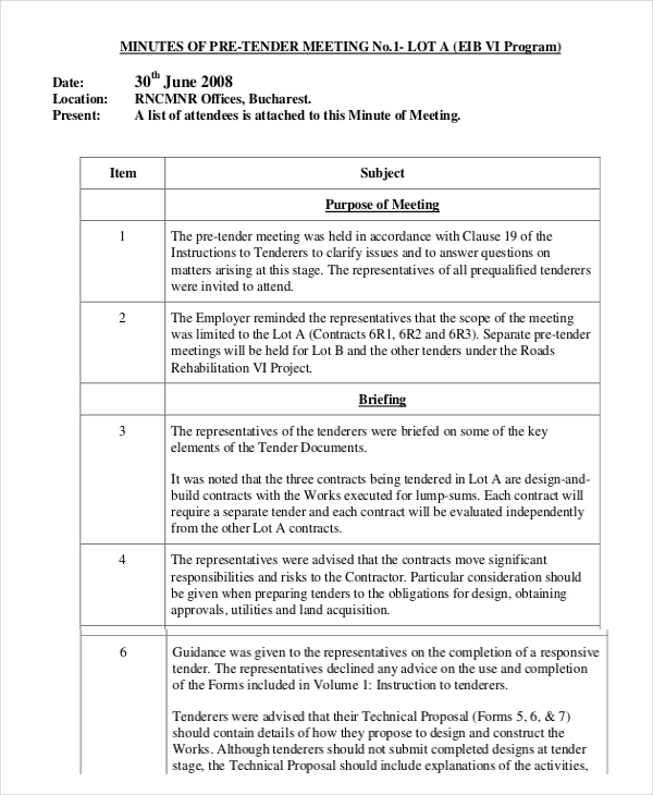 Minutes Writing Template - 9+ Free Word, PDF Documents Download