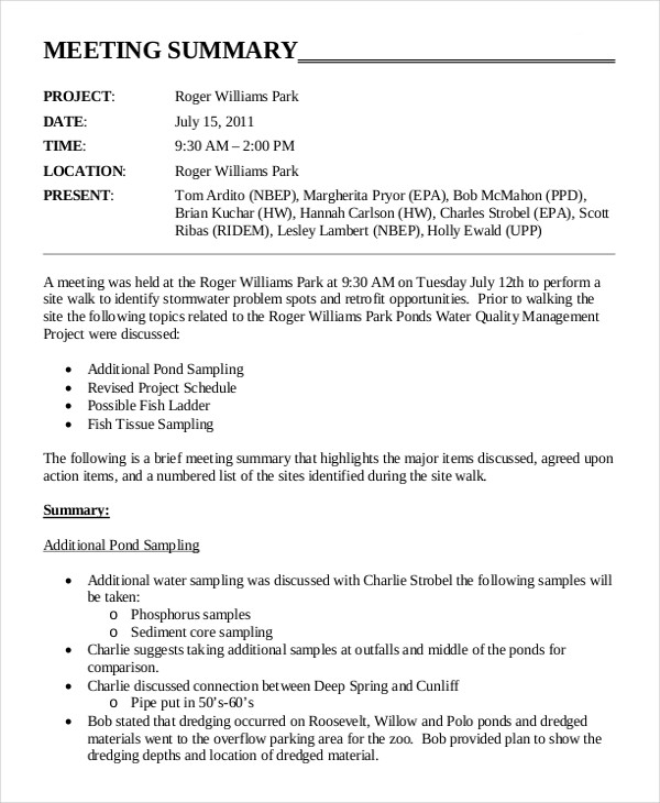 Minutes Writing Template 9 Free Word PDF Documents Download