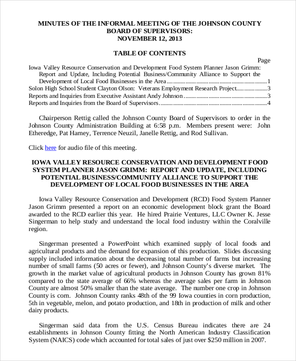 22 Business Minutes Templates Free Sample Example Format Download