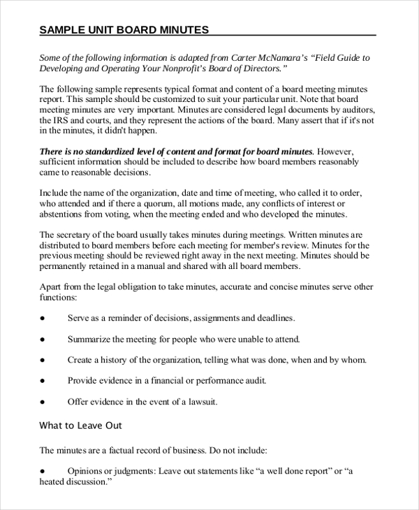 31+ Minutes Writing Template - Sample, Example Format Download