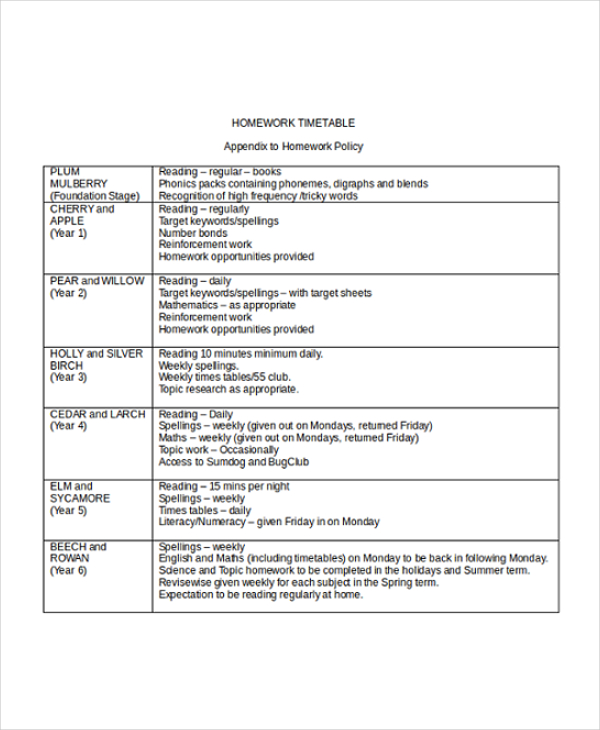 22+ Timetable Templates - Free Sample, Example, Format
