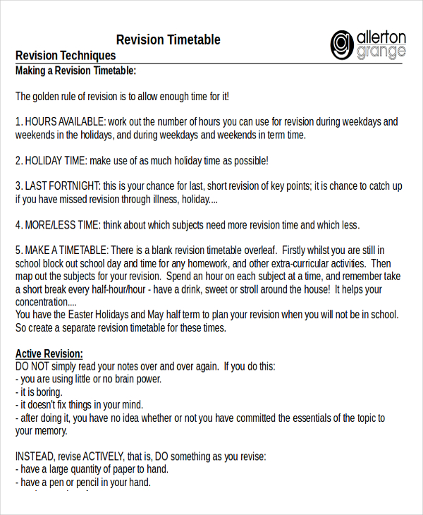 22+ Timetable Templates - Free Sample, Example, Format