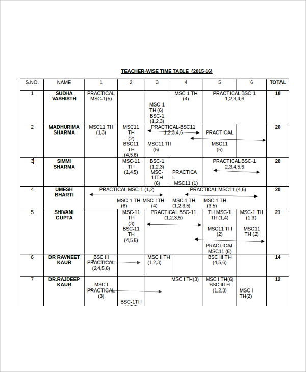 22+ Timetable Templates - Free Sample, Example, Format