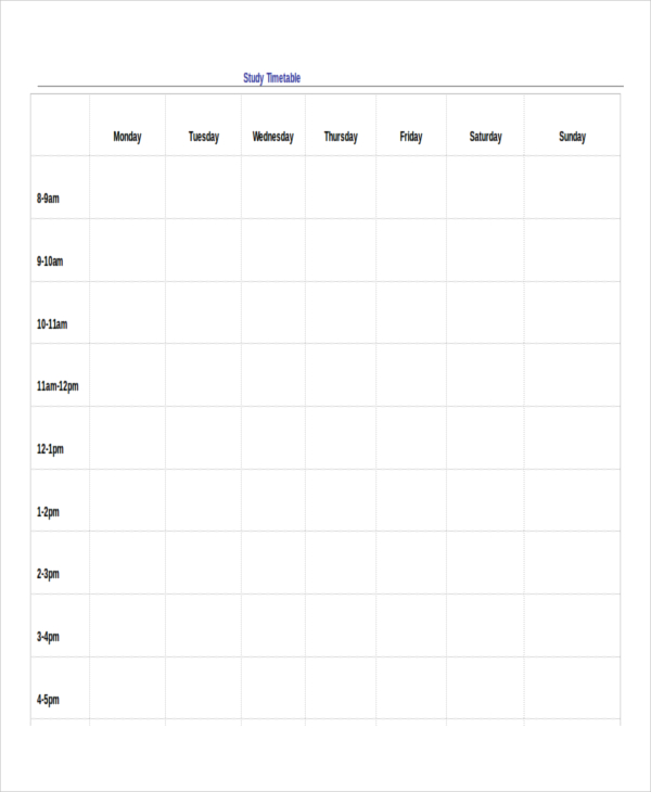 22+ Timetable Templates - Free Sample, Example, Format
