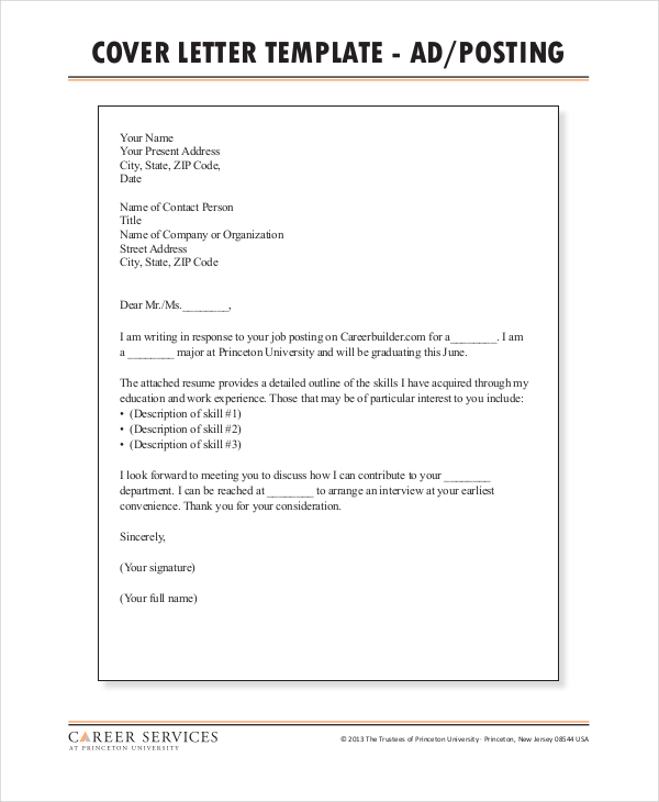 Cover Letter Letterhead Format