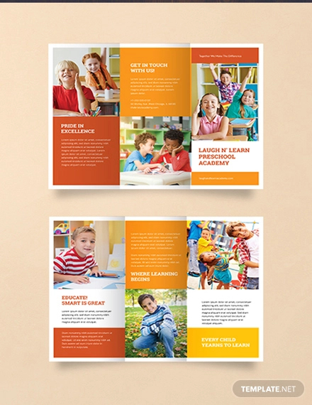 30 Preschool Brochures Free PSD AI EPS Format Download