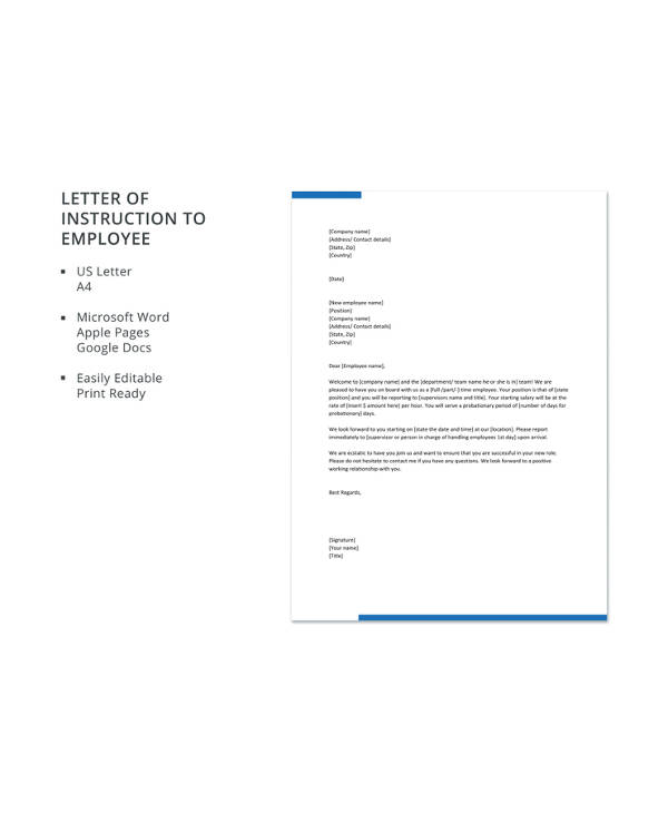 16+ Sample Letter of Instruction Templates - PDF, DOC