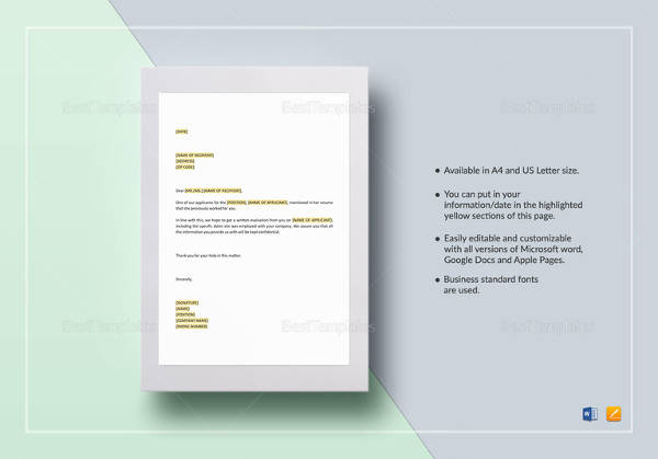 14+ Professional Reference Letter Template - Free Sample, Example ...