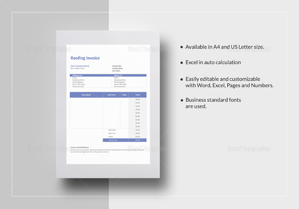 Roofing Invoice Template 10 Free Word PDF Documents Download