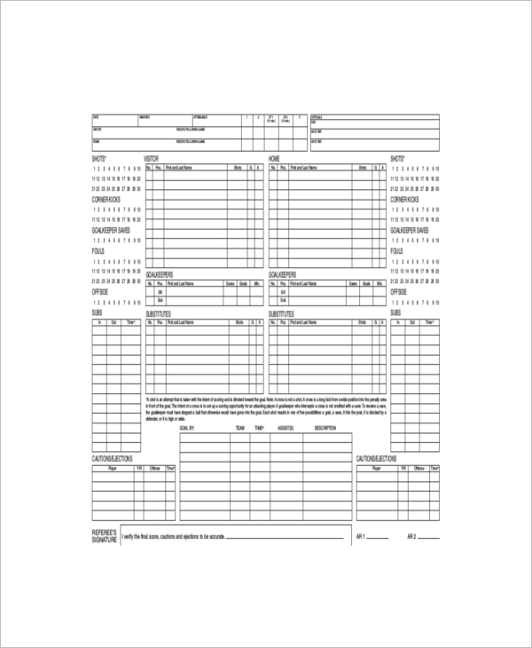 8+ Football Scorecard Templates – Free Sample, Example Format Download