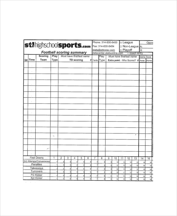 8+ Soccer Scoreboard Templates – Free Sample, Example Format Download