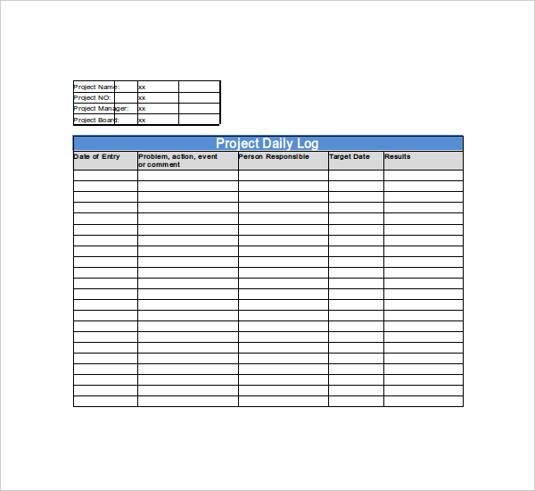 Daily Log Template - 09+ Free Word, Excel, PDF Documents Download!