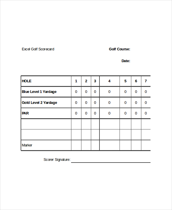 10+ Golf Scorecard Templates – Free Sample, Example Format Download