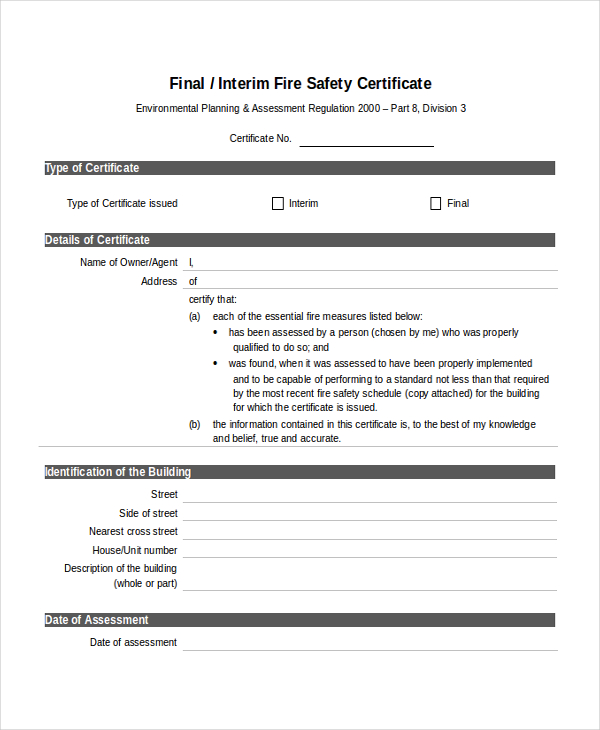 12+ Safety Certificate Template - Word, PDF, PSD, AI, InDesign Document ...