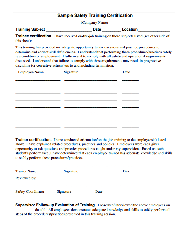12+ Safety Certificate Template - Word, PDF, PSD, AI, InDesign Document ...