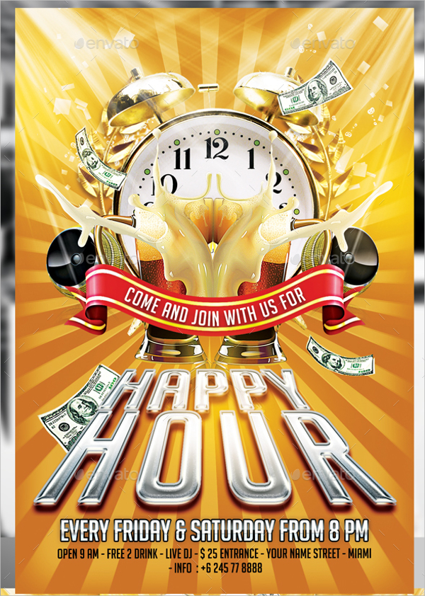 22 Happy Hour Flyer Templates Word PSD AI EPS Format Download