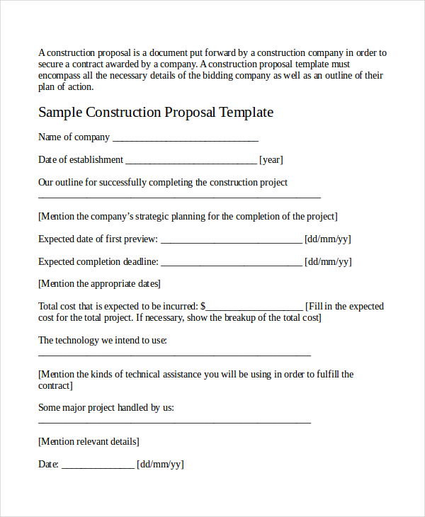 Job Proposal Template 24 Free Word PDF Document Downloads
