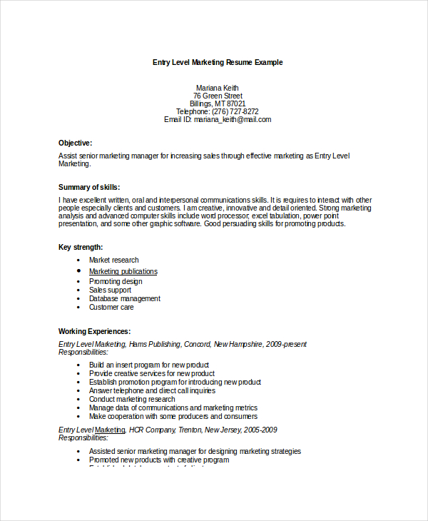Marketing Resume Template 10 Free Word PDF Documents Download