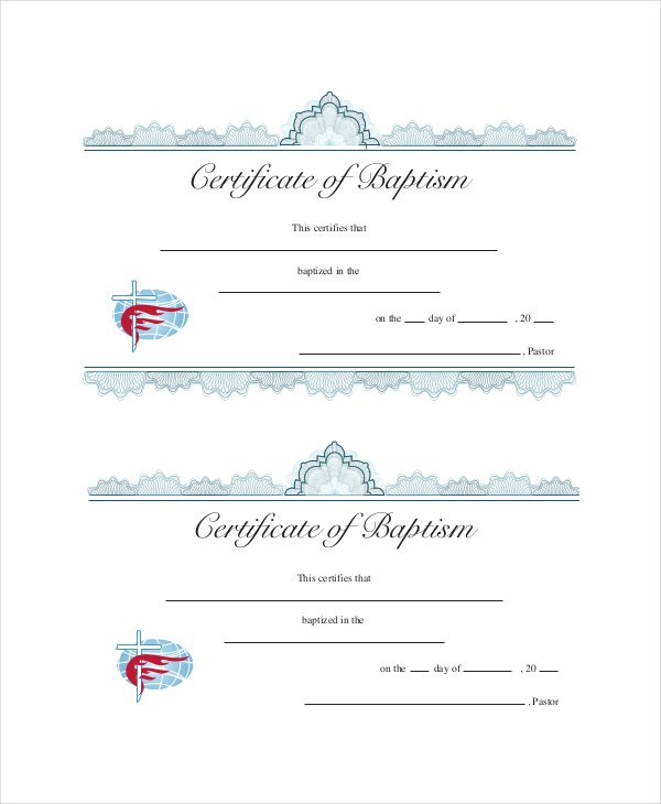 32+ Sample Baptism Certificate Templates - Free Sample, Example, Format
