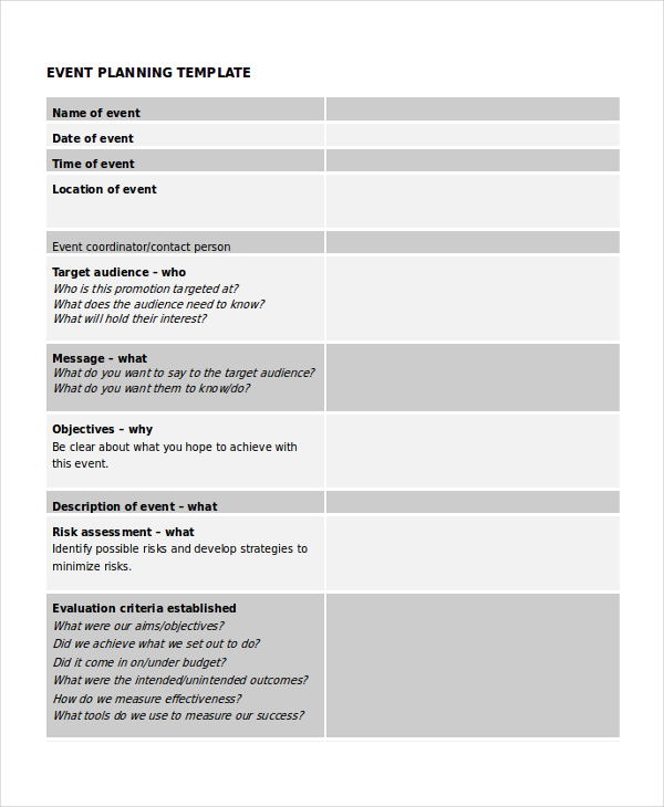 Event Outline Template 7 Free Word PDF Document Downloads