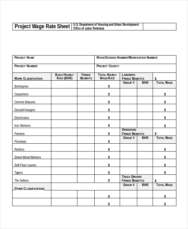 28+ Rate Sheet Templates - Word, Excel, PDF Document Download