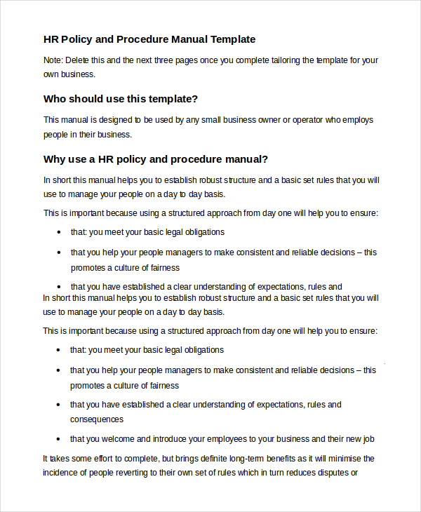 Technical Manual Template | Free Word Templates