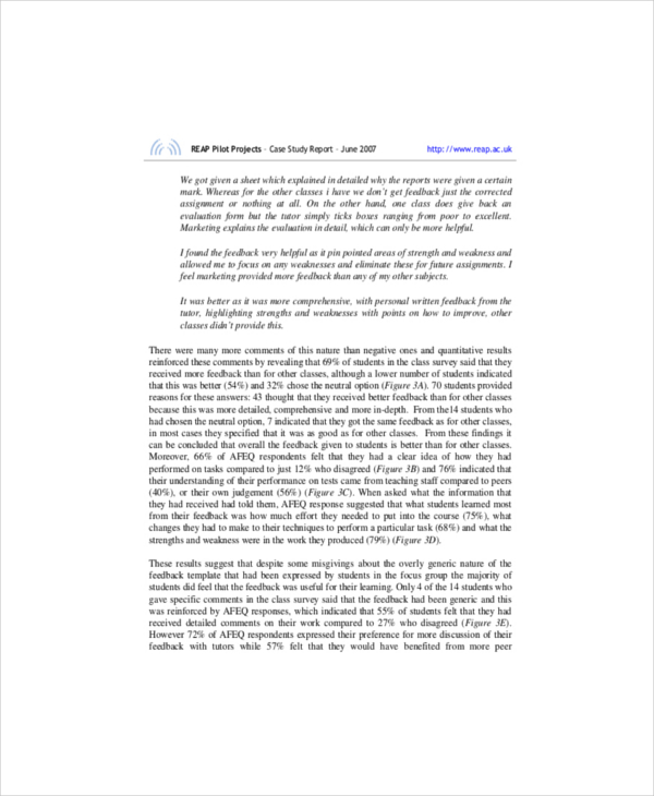 A Case Study Report Example