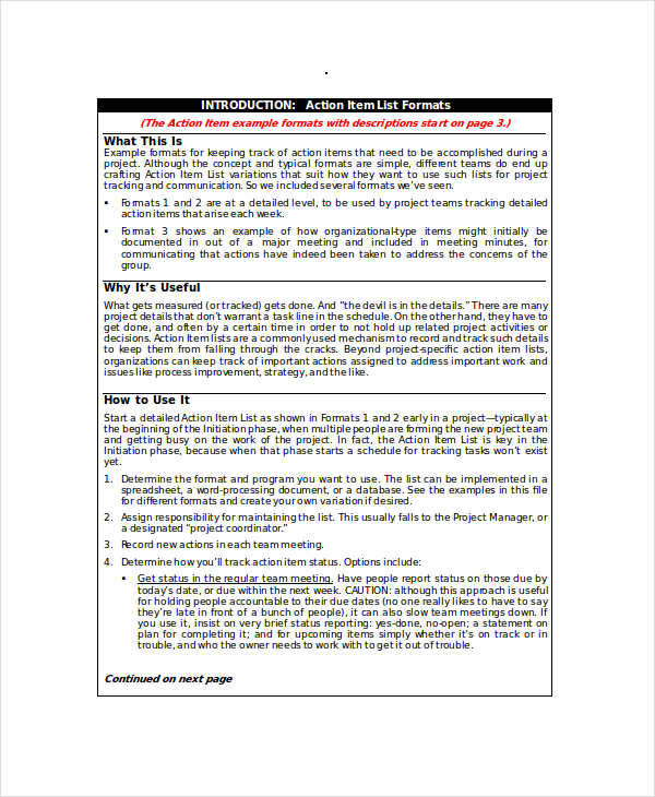 8+ Project List Templates - Free Sample, Example, Format