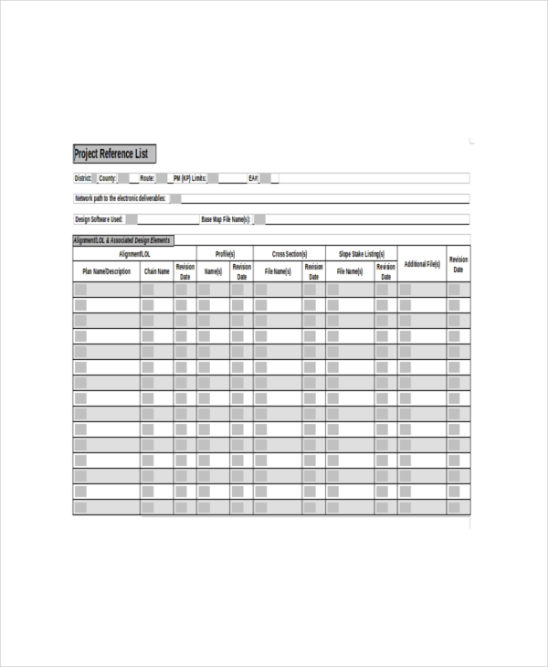 8+ Project List Templates - Free Sample, Example, Format