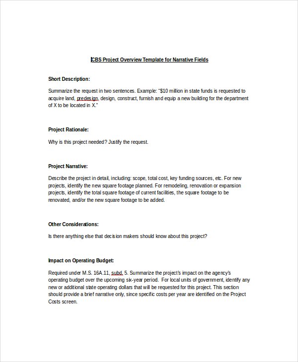 8 Project Overview Templates Free Sample Example Format